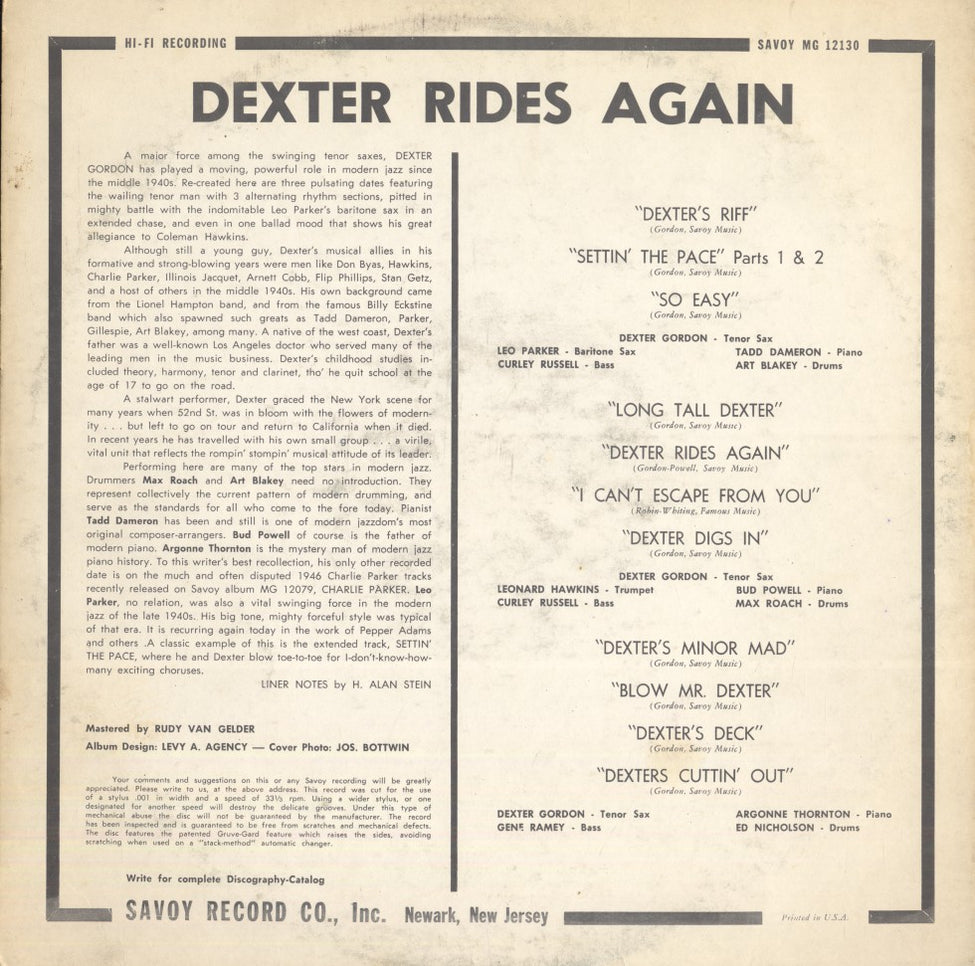 Dexter Rides Again (Early 70s) — Vinyl Vault