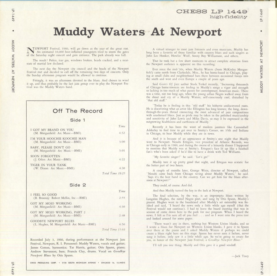 Muddy Waters At Newport (1960s Blue Label) — Vinyl Vault